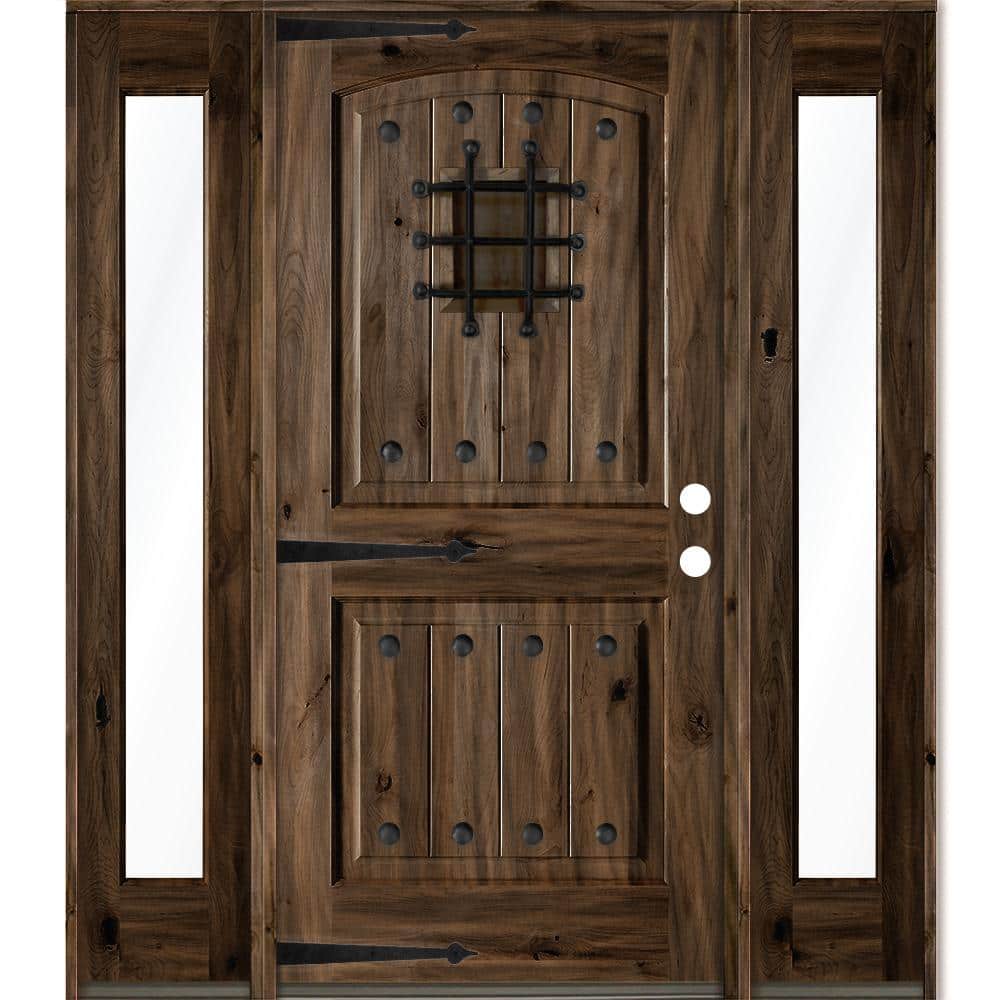 Krosswood Doors 58 in. x 80 in. Mediterranean Knotty Alder Left-Hand ...