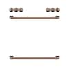 Cafe Front Control Electric Range Handle and Knob Kit in Brushed Copper ...