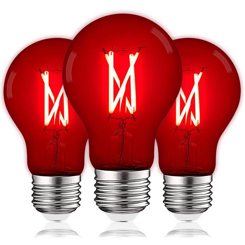 LUXRITE 60-Watt Equivalent A19 Edison LED Red Light Bulb, 4.5-Watt ...