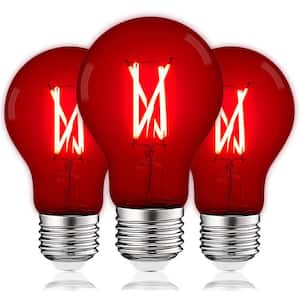 LUXRITE 60-Watt Equivalent A19 LED Light Bulb Red UL Listed, E26 ...