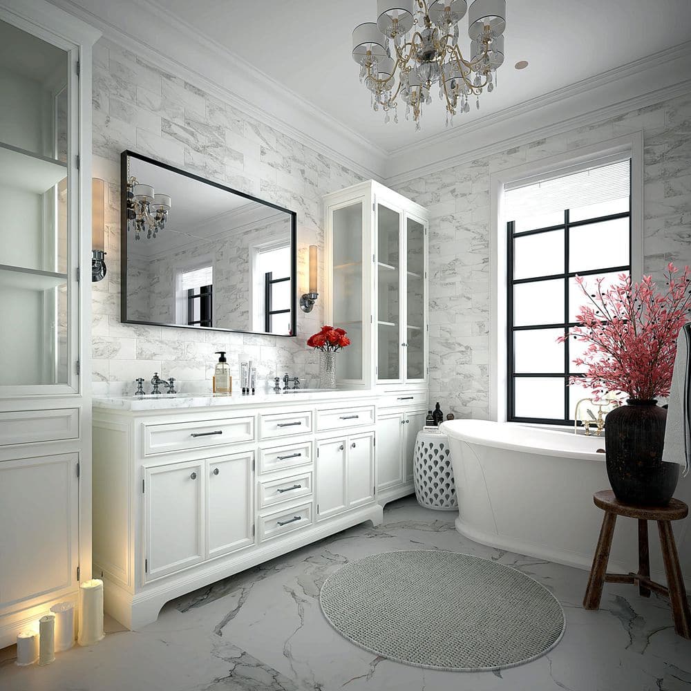 stufurhome Bathroom Vanity Mirror 40in. W x 30in. H Rectangular Framed ...
