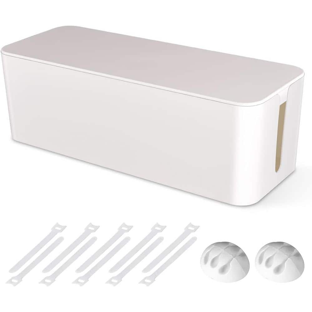 Yichuhaoxi Cable Management Box 1.33 ft. Cord Organizer Box to Hide Power Under Desk Computer ...
