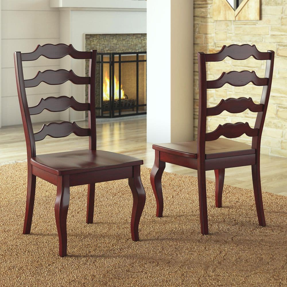 HomeSullivan Antique Berry French Ladder Back Wood Dining Chairs (Set ...