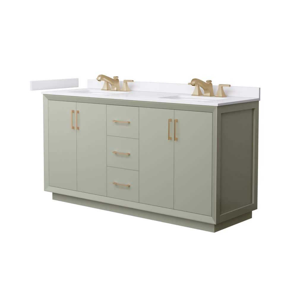 Wyndham Collection Strada 66 in. Double Freestanding Light Green Bath ...