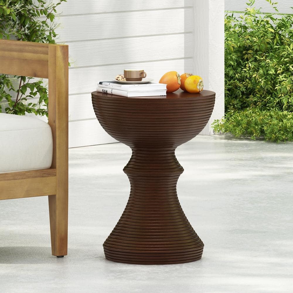 CHRISTOPHER KNIGHT HOME Nature Concrete Circle Patio Outdoor End Table ...