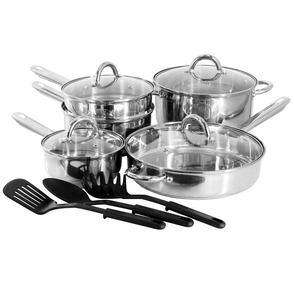 Gibson At Home Pirlo 12 Piece Heavy Gauge Stainless Steel Cookware and ...