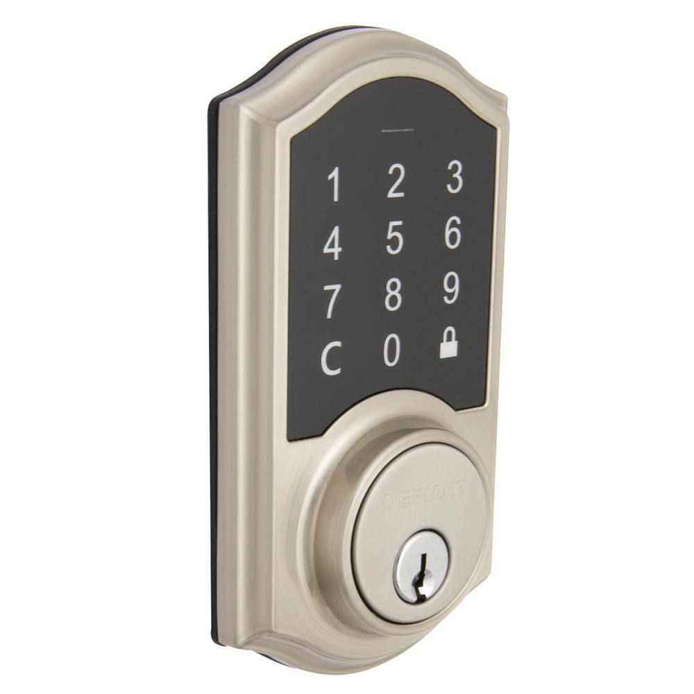 Defiant Castle Satin Nickel Electronic Single Cylinder Keypad Deadbolt ...