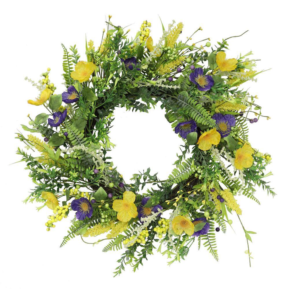 Puleo International 24 in. Artificial Spring Mixed Floral Wreath 305 ...