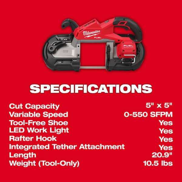Milwaukee M18 FUEL 18V Lith-Ion Brushless Cordless Deep Cut Band Saw w ...