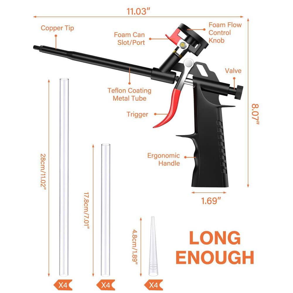 2pcs High Thrust Foam Spray Caulk Gun Foam Gun, Applicator with ...