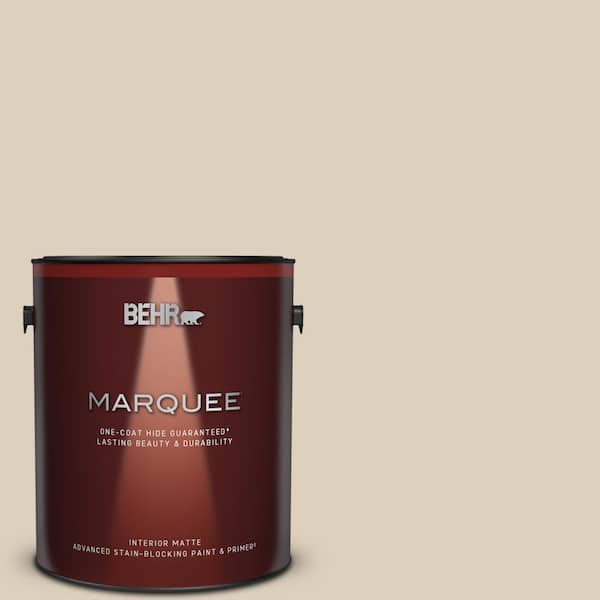 BEHR MARQUEE 1 gal. #OR-W07 Spanish Sand Matte Interior Paint & Primer ...