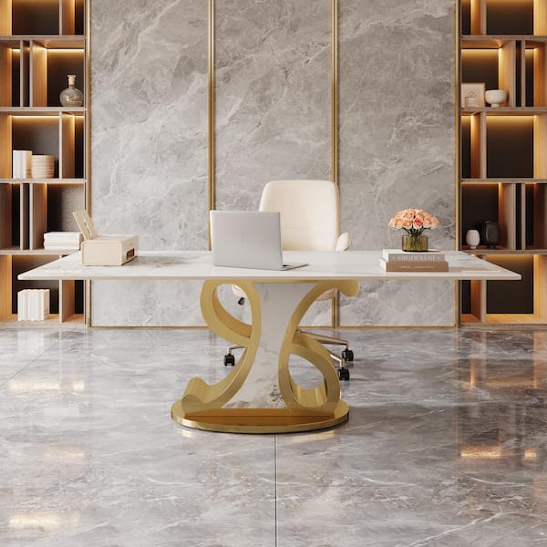 BYBLIGHT Moronia 78.74 in. Rectangle Conference Table for 8-10 People ...