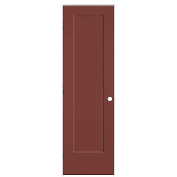 Masonite 24 in. x 80 in. 1-Panel Lincoln Park Right-Hand Solid Core Red ...