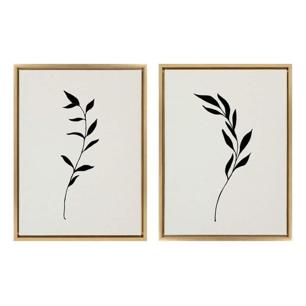 Kate and Laurel 2-Piece Sylvie "Minimalist Botanical Sketch" by The ...