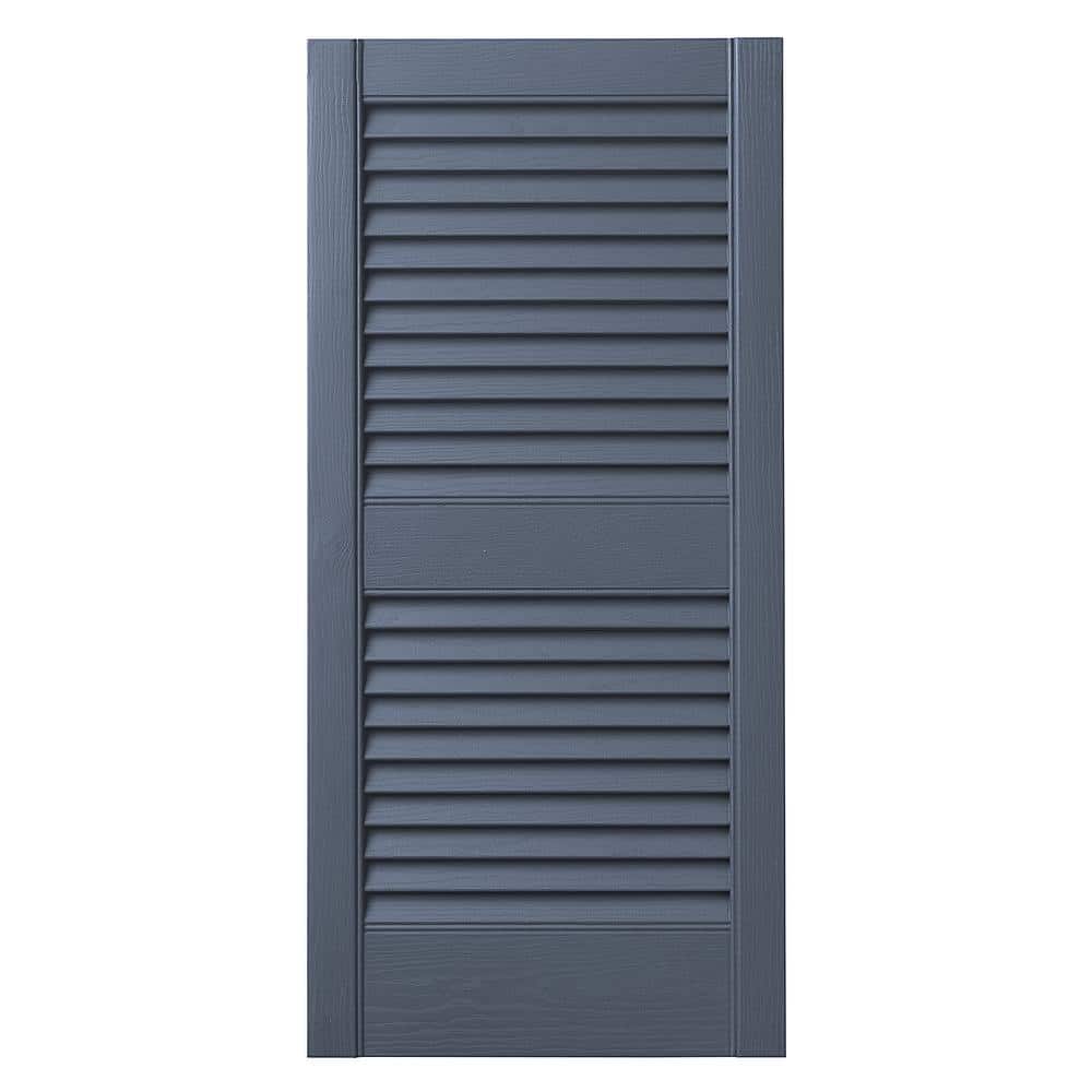 Ply Gem 15 in. x 35 in. Open Louvered Polypropylene Shutters Pair in ...