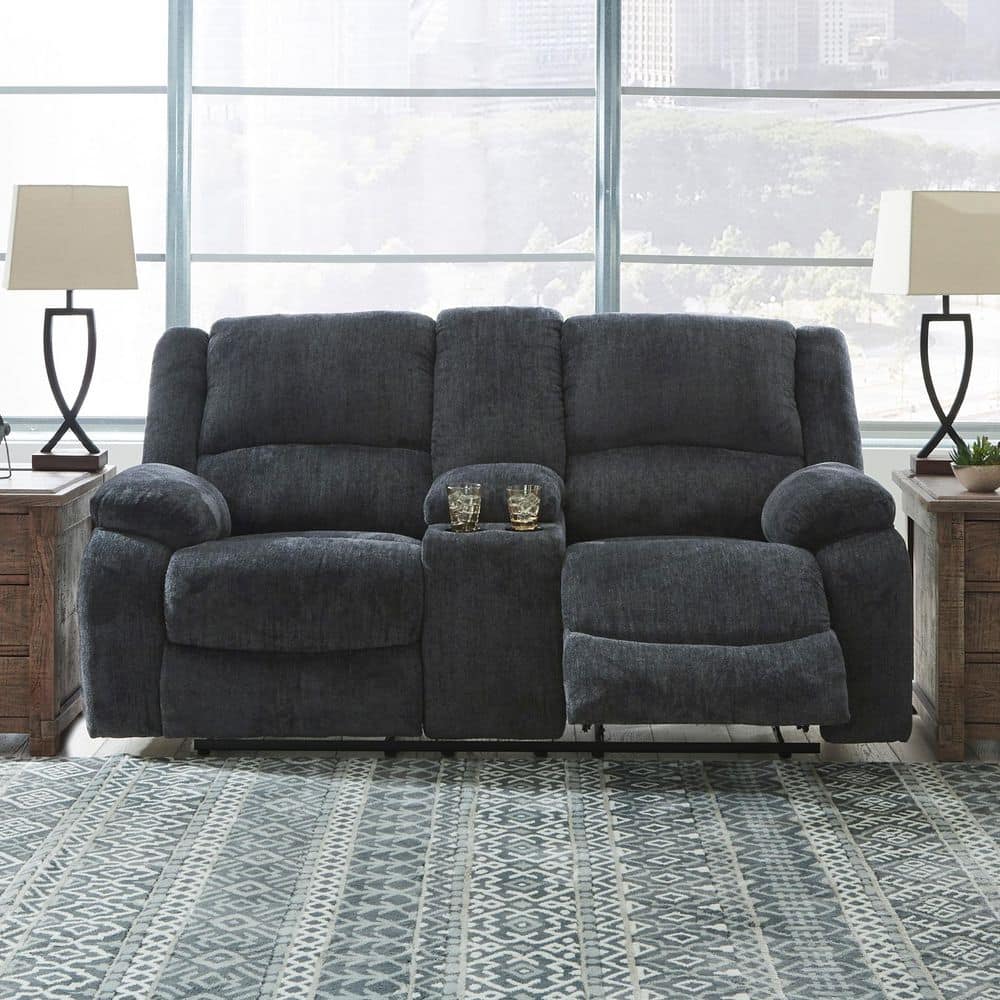 Signature DESIGN BY ASHLEY Draycoll 78 in. Solid Chenille 2-Seat Power ...