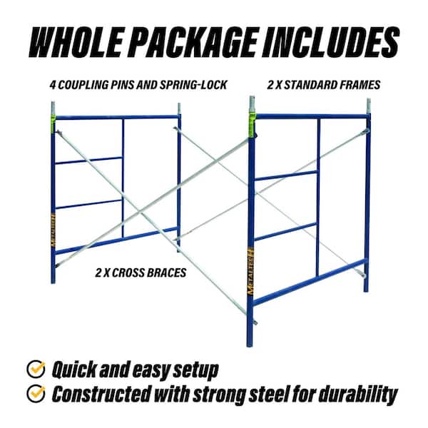 MetalTech Saferstack Scaffold Section, 1-Story Scaffolding Frame Set ...