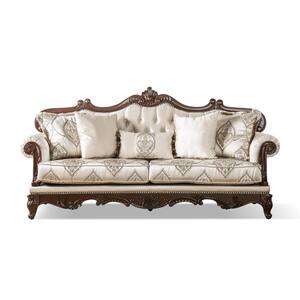 Furniture of America Noel 90.25 in. Rolled Arm Fabric Rectangle Sofa in ...