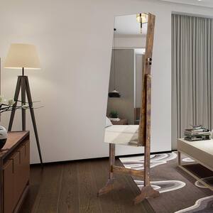 Free-standing Jewelry Lockable Storage Mirror Cabinet with LED Lights ...