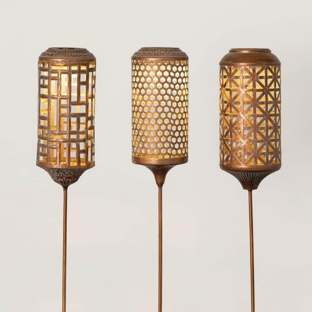 SULLIVANS 42 in., 42 in. and 41.75 in. Pierced Metal Solar Garden Stake ...