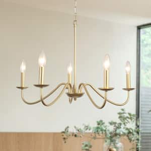 HLJYNJM 6-Light Black Farmhouse Candle Chandelier for Dining Room ...