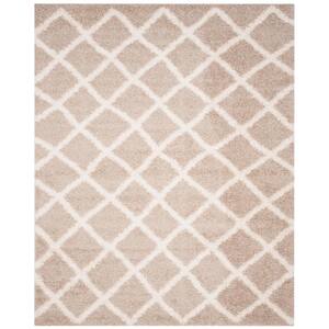 SAFAVIEH Dallas Shag Beige/Ivory 8 ft. x 10 ft. Geometric Multi ...