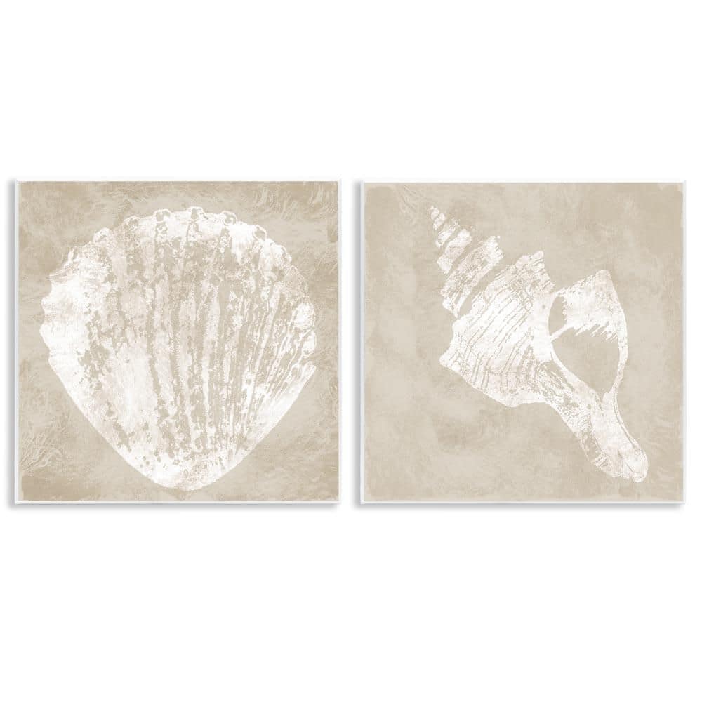 Stupell Industries Rustic Abstract Seashells by Carol Robinson 2-Pieces ...