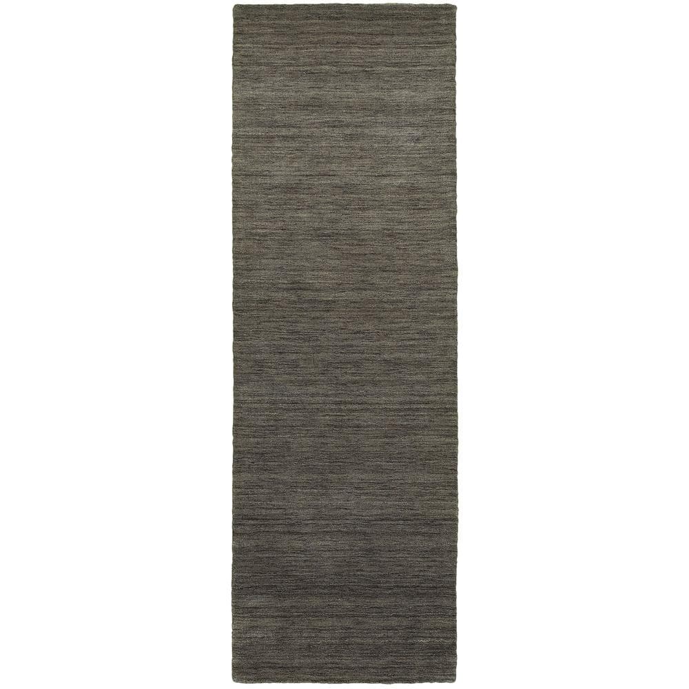 AVERLEY HOME Aiden Charcoal/Charcoal 2 ft. X 8 ft. Solid Runner Rug ...