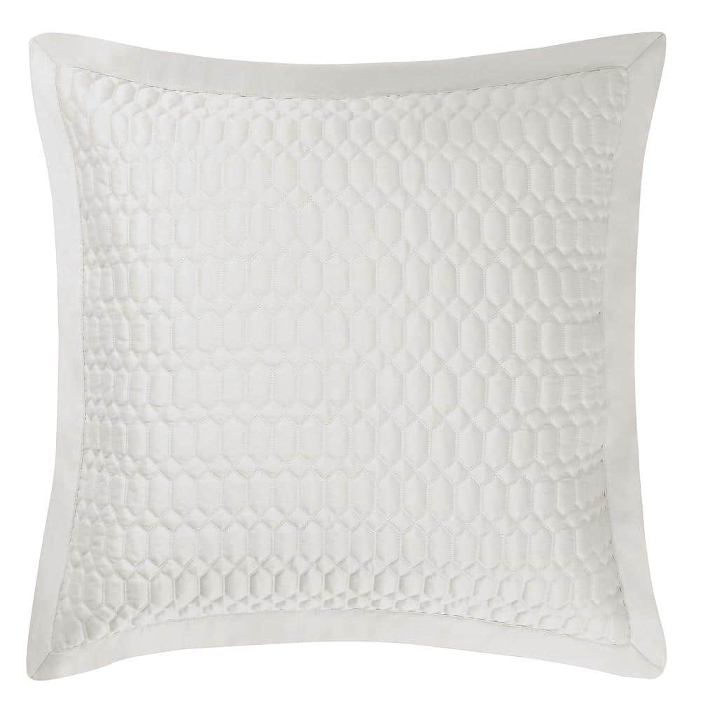 J QUEEN NEW YORK INC Blanchard Ivory Solid Polyester Euro Quilted Sham ...