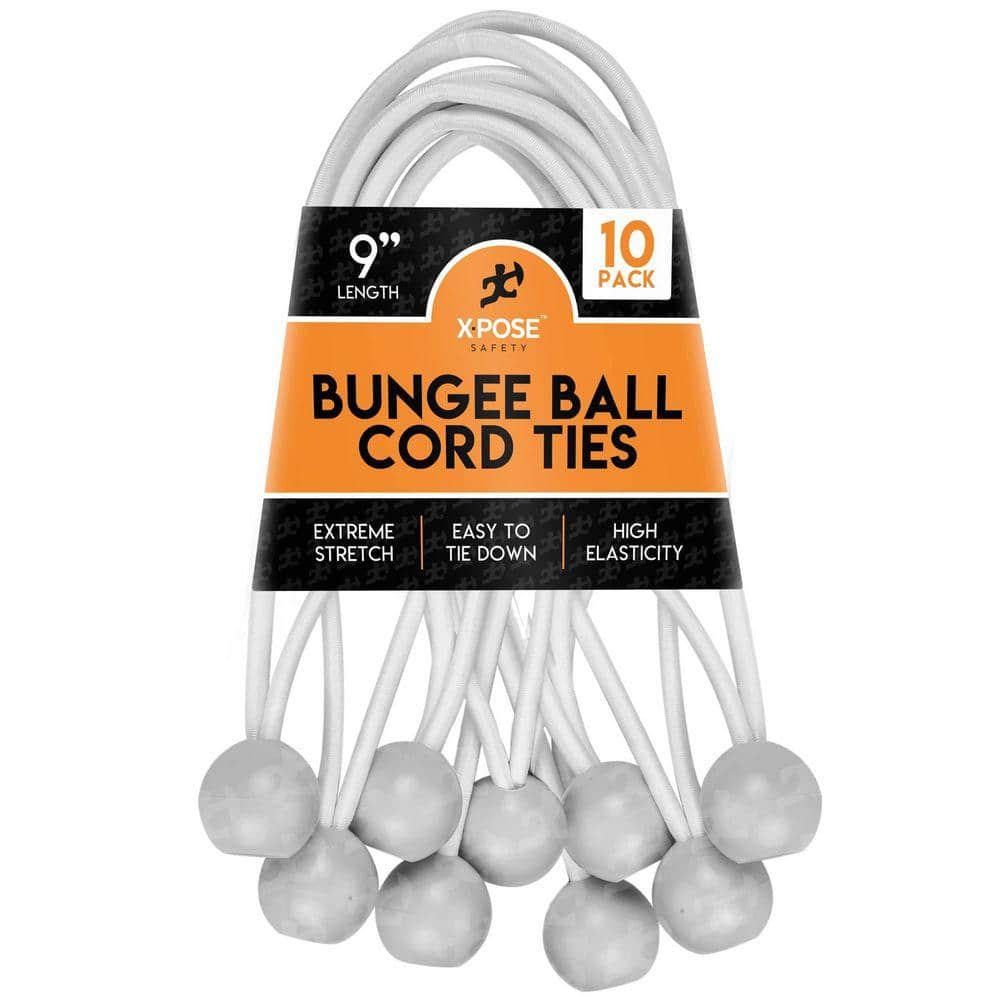 XPOSE SAFETY 9 in. Ball Bungee - 10 Pack - White BB-9W-10-X - The Home ...