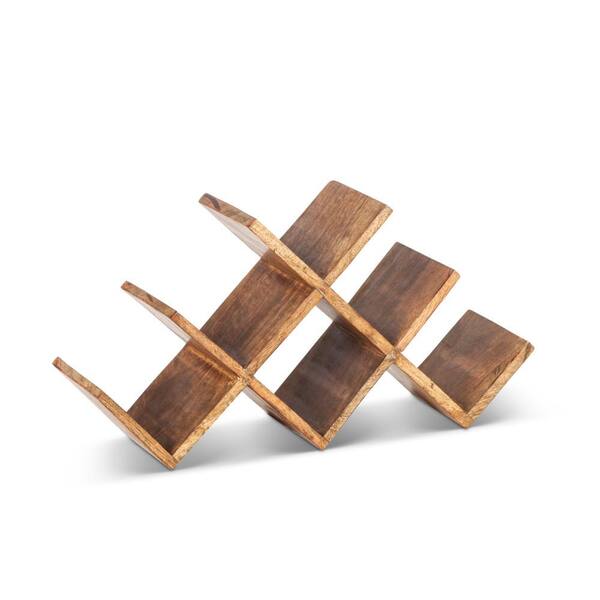 Lone Elm Studios 6-Bottle Mango Wood Tabletop Wine Rack 95037EC - The ...