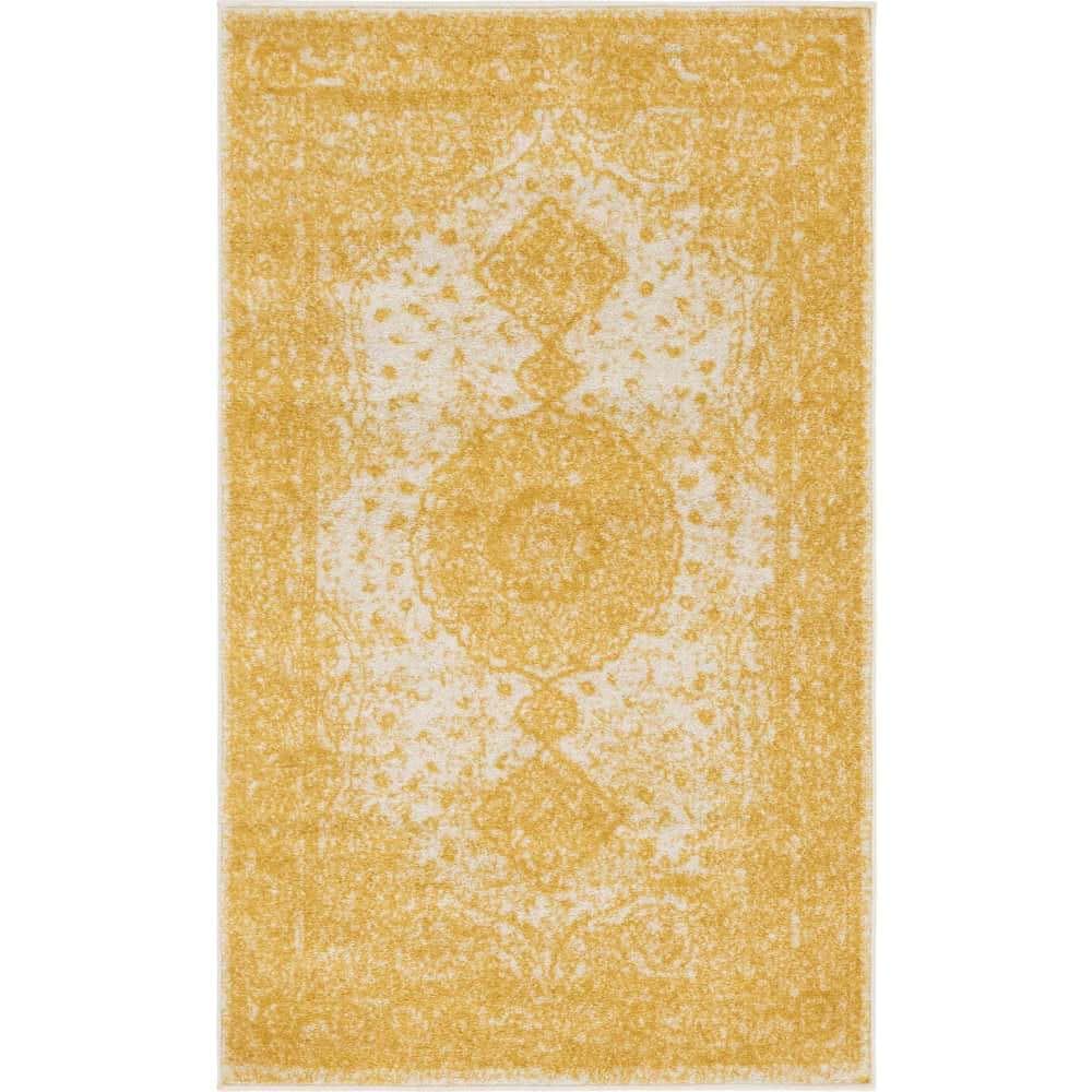 Unique Loom Bromley Midnight Yellow 3' 3 x 5' 3 Area Rug 3146333 - The ...