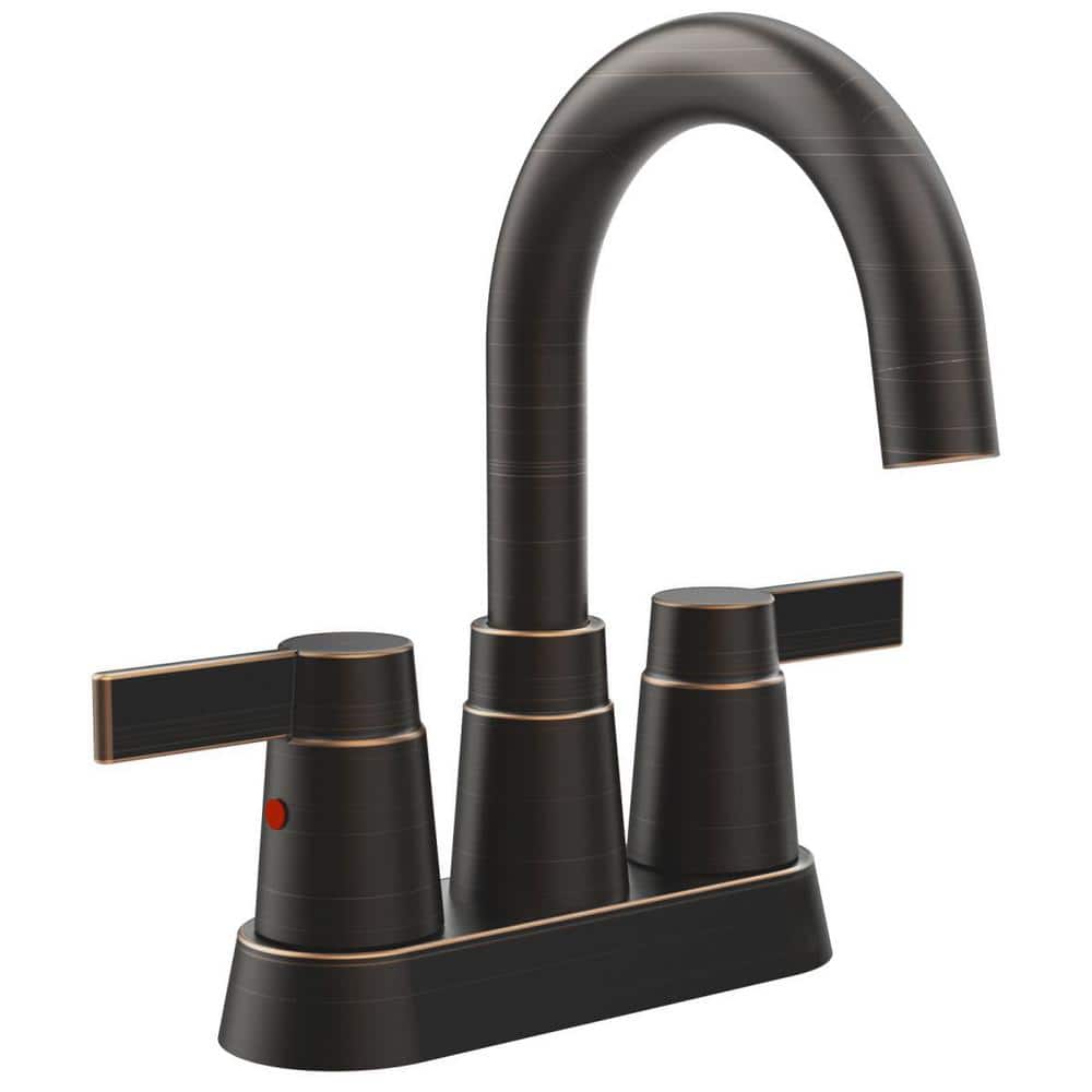 GELE 4 in. Centerset 2-Handle Bathroom Faucet Bathroom Sink Faucet ...