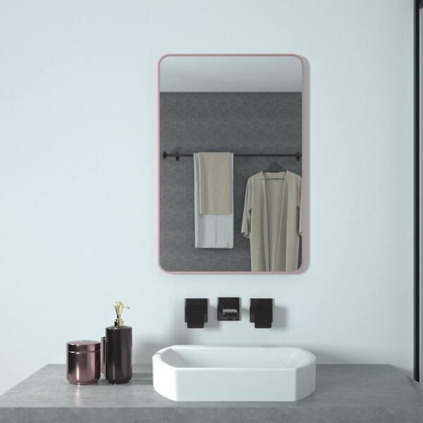 TaiMei 24 in. W x 36 in. H Rectangular Framed Wall Bathroom Vanity ...