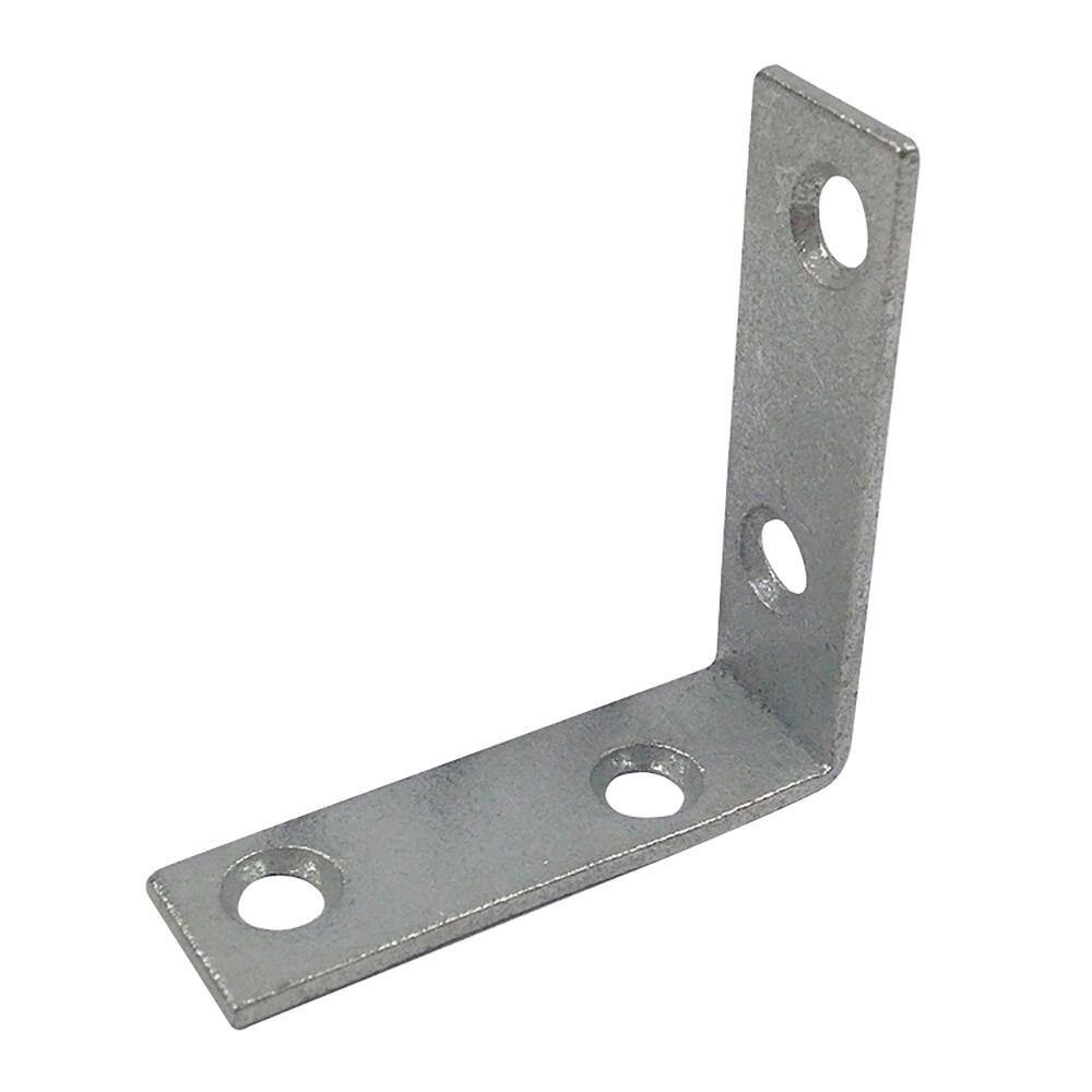 Prime-Line Corner Bracket 2 in. Steel Construction Galvanized Finish L-Angle (4-Pack) MP11350-4 ...