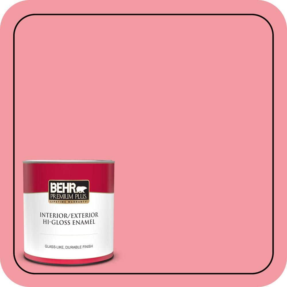 BEHR PREMIUM PLUS 1 qt. #130B-4 Primrose Garden Hi-Gloss Enamel ...