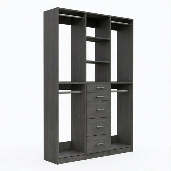 MODULAR CLOSETS Alto Collection 94.5 in W Grey Wall Mounted 2-Double ...