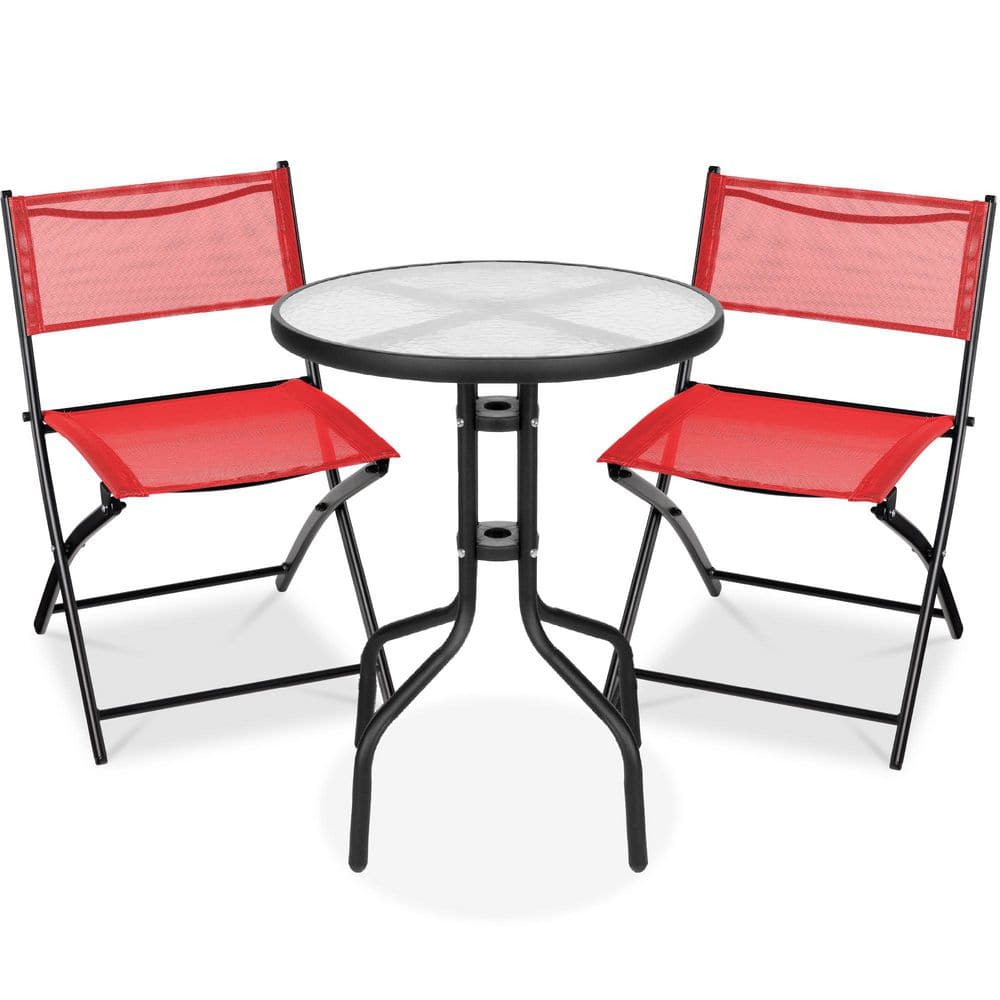 Reviews for Best Choice Products Red 3-Piece Outdoor Patio Bistro Set ...