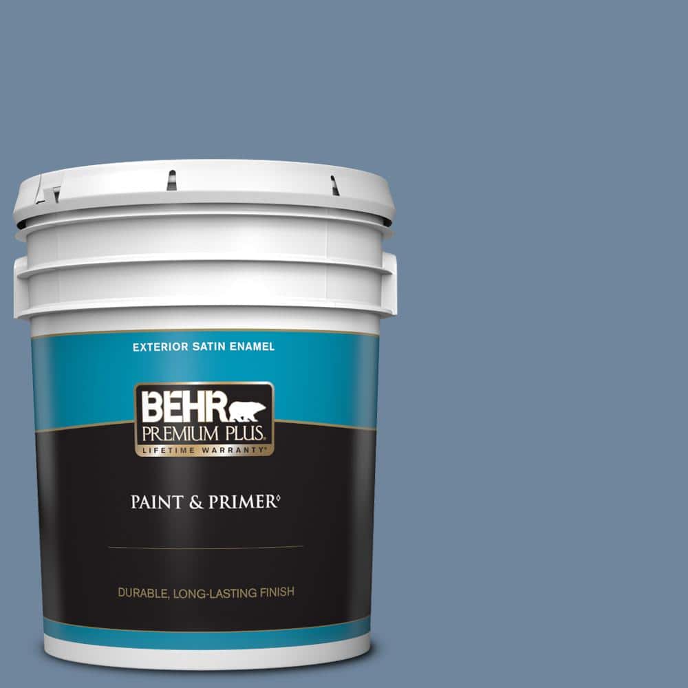 BEHR PREMIUM PLUS 5 gal. #S520-5 Thundercloud Satin Enamel Exterior ...