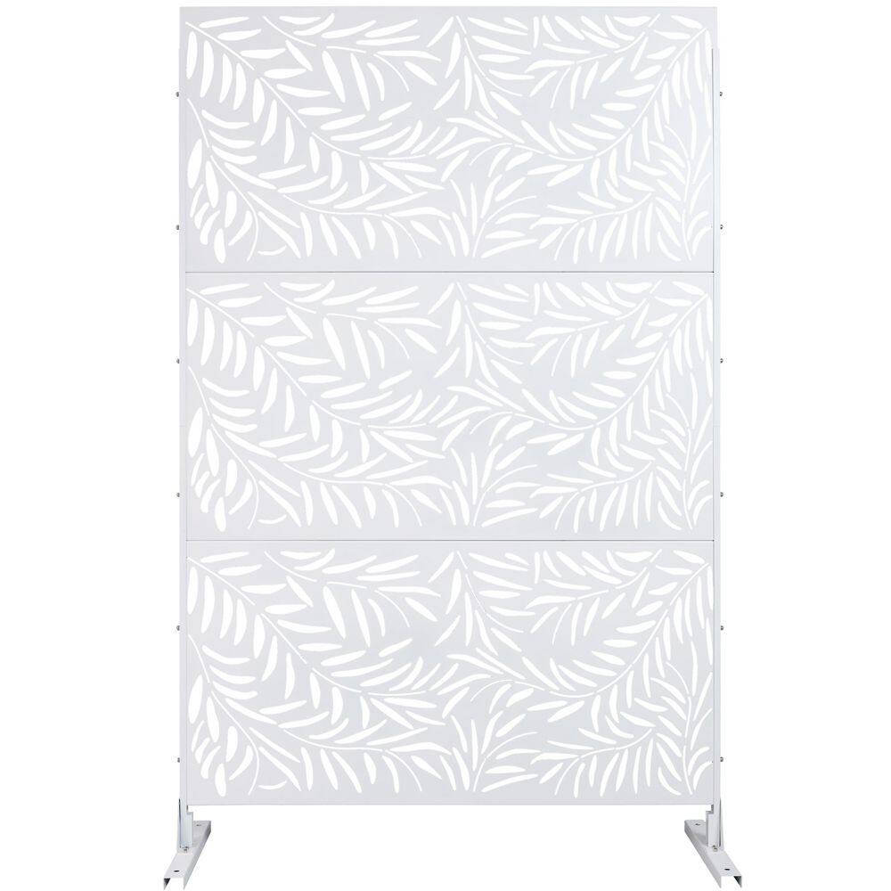 cadeninc 4 ft. x 6.33 ft. White Outdoor and Indoor Freestanding Metal ...