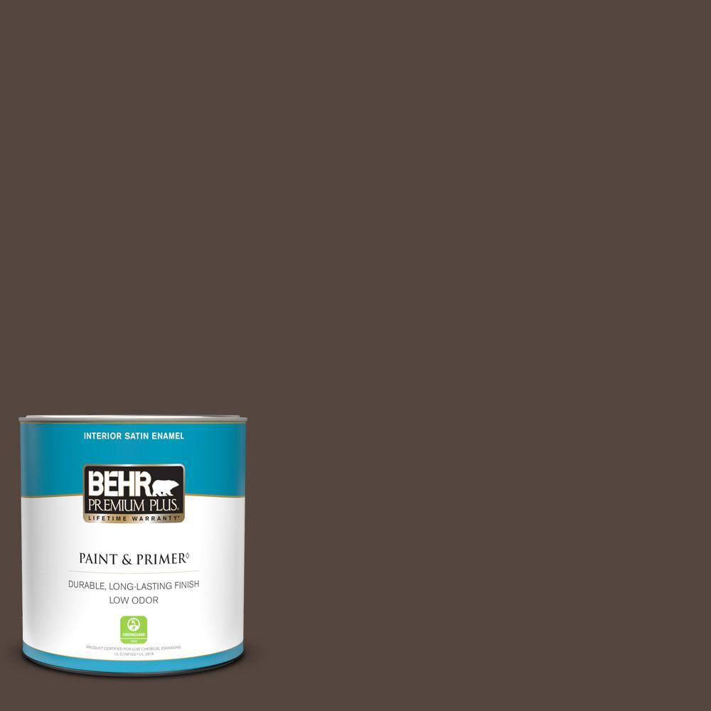 BEHR PREMIUM PLUS 1 qt. #HDC-MD-13 Rave Raisin Satin Enamel Low Odor ...