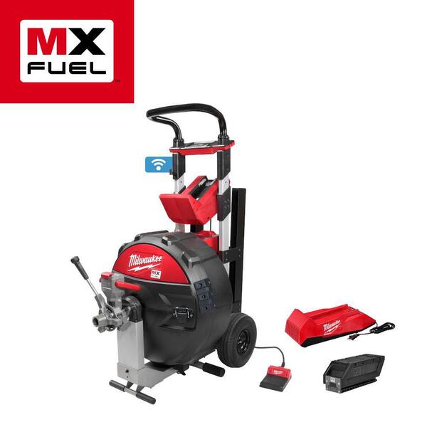 Milwaukee MX FUEL Lithium-Ion Cordless Sewer Drum Machine with Battery ...