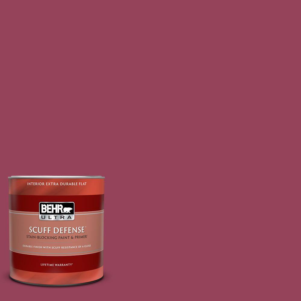 BEHR ULTRA 1 qt. #110B-7 Raspberry Pudding Extra Durable Flat Interior ...