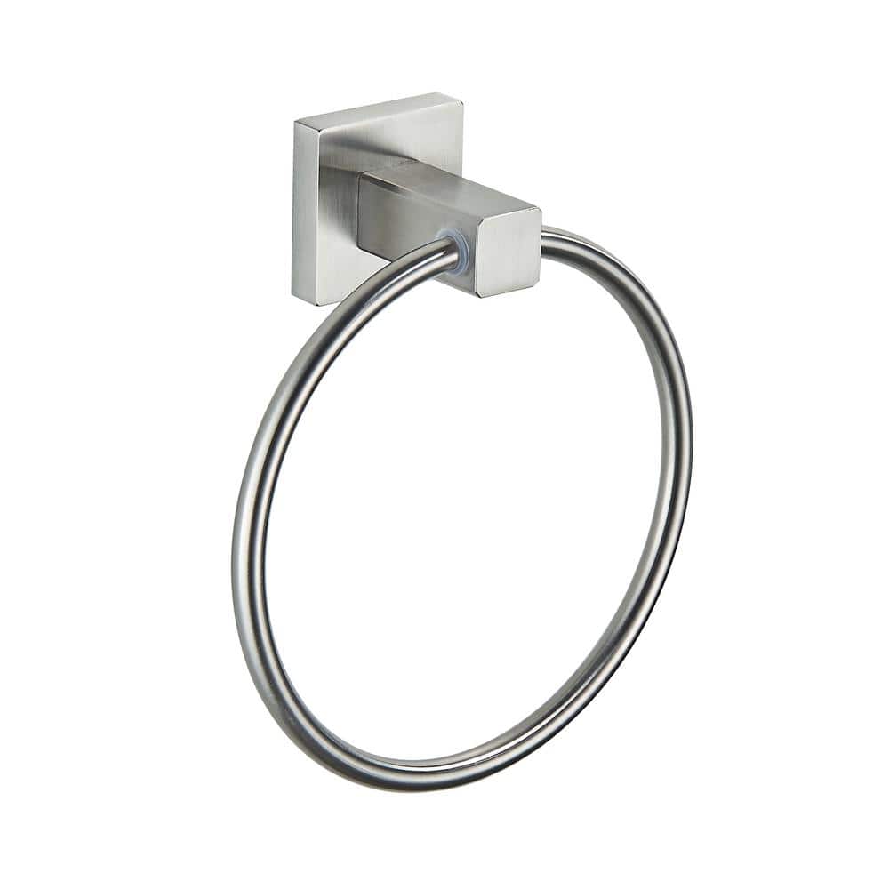 FORIOUS Bathroom Towel Ring Wall Mounted In Brushed Nickel HH0223BN ...