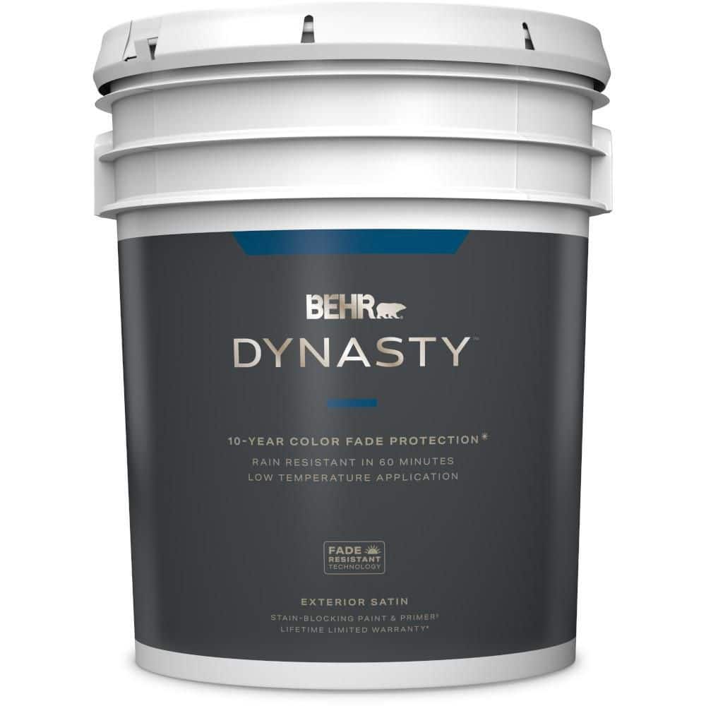 BEHR DYNASTY 5 gal. Medium Base Satin Exterior Stain-Blocking Paint ...