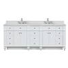 Design Element Winston 84 in. W x 22 in. D Bath Vanity in Ivory White ...
