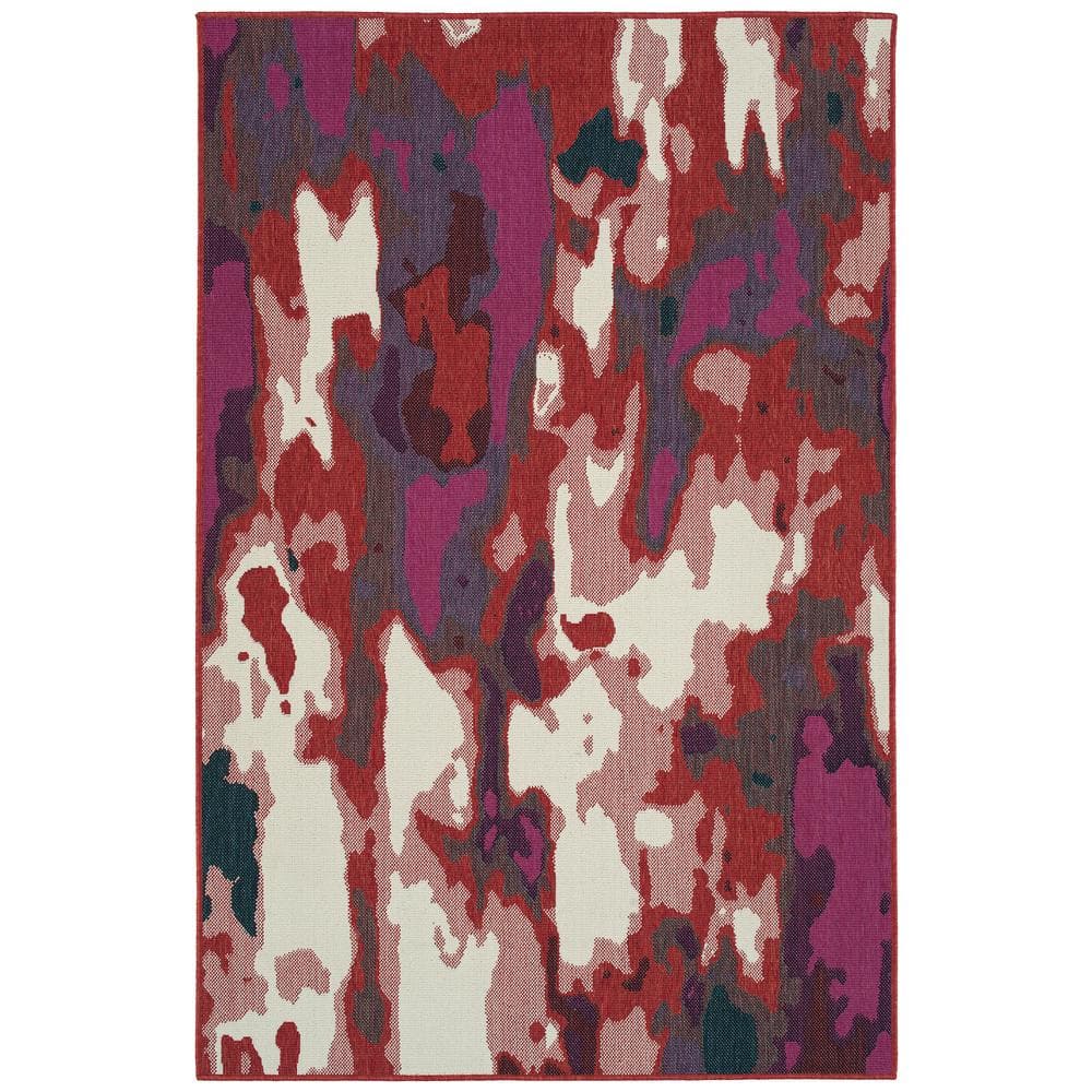 Kaleen Pianta Collection Red 3'11" x 5'7" Rectangle Residential Indoor ...