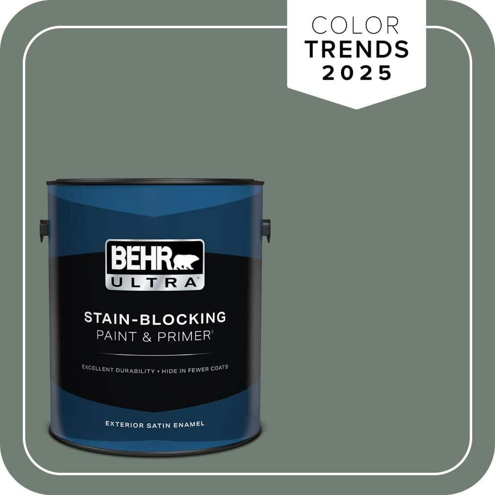 BEHR ULTRA 1 gal. #N420-5 Boreal Satin Enamel Exterior Paint & Primer ...