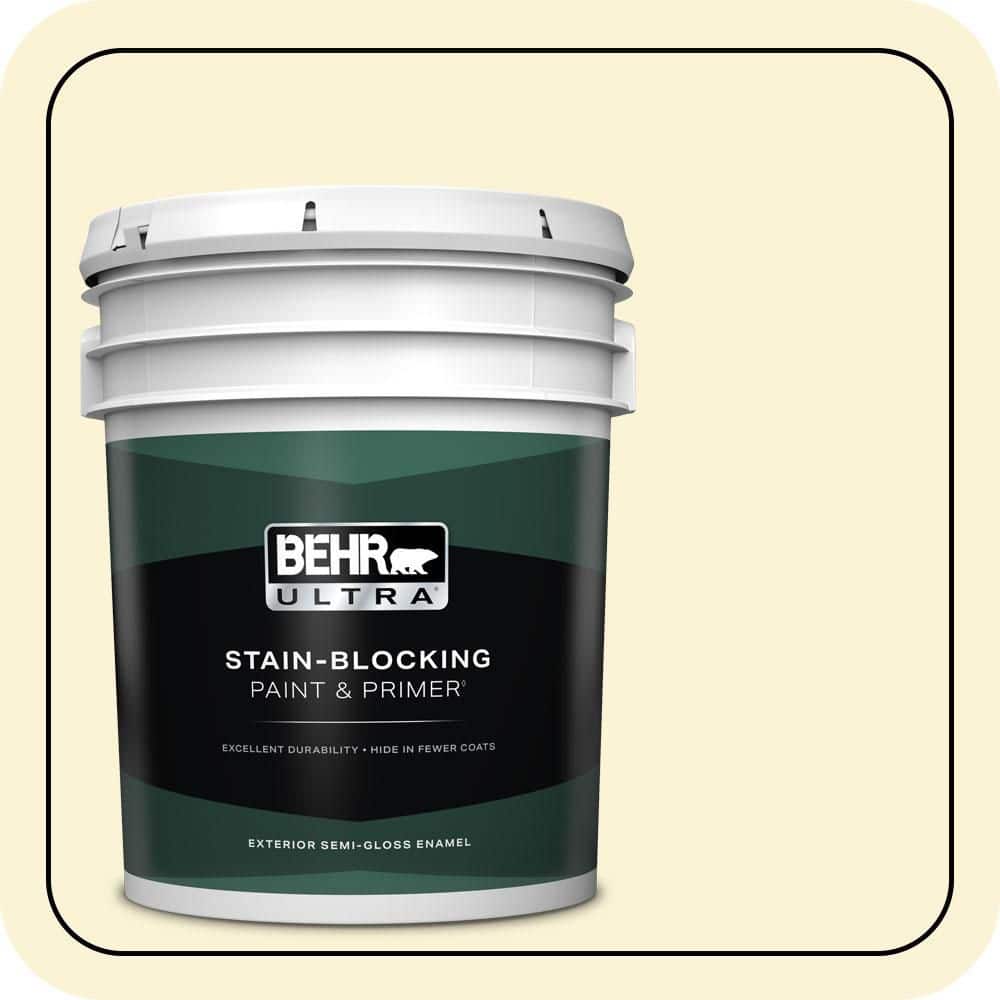 BEHR ULTRA 5 gal. #390A-2 Pina Colada Semi-Gloss Enamel Exterior Paint ...