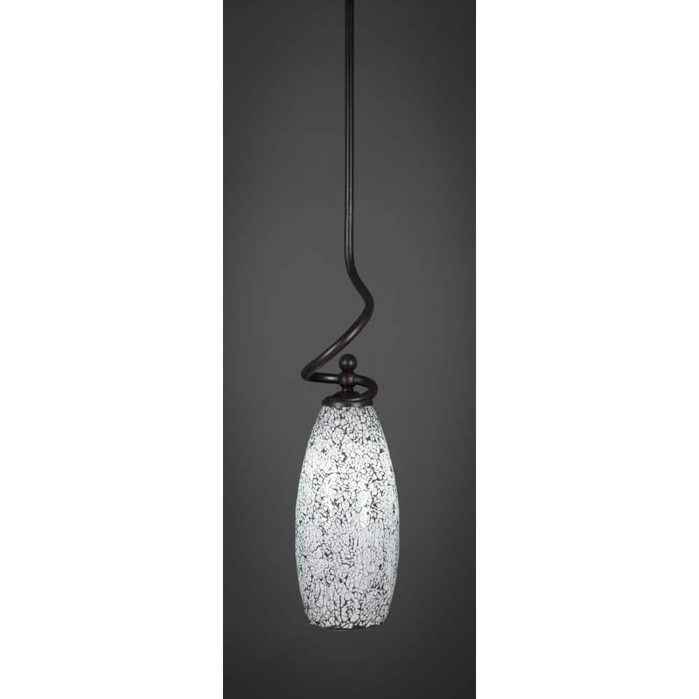 Royale 100 W 1-Light Dark Granite Standard Mini Pendant Light with ...